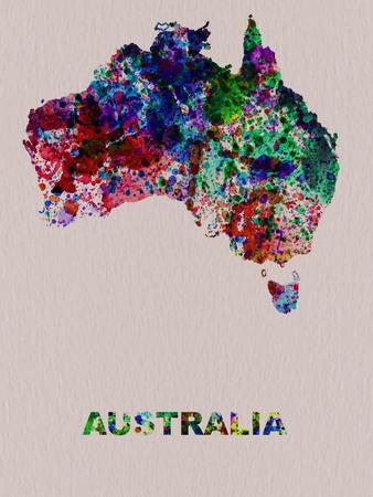 'Australia Color Splatter Map' Art Print - NaxArt | Art.com