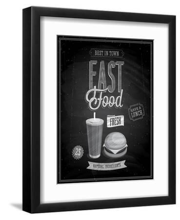 Vintage Fast Food Poster Chalkboard Framed Art Print - avean | Art.com