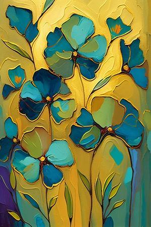 Wild Blue Flax Premium Giclee Print - Avril Anouilh | Art.com