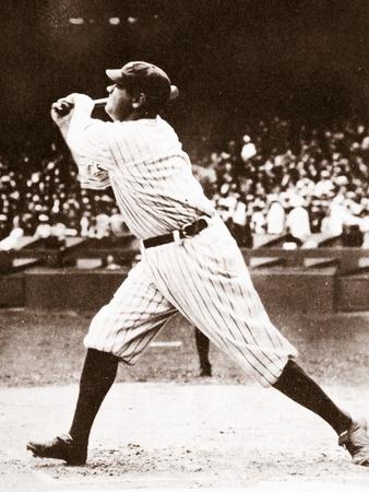 'Babe Ruth Shown Here Putting Formidable Weight Behind a Strike ...