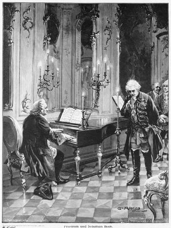 'Bach Playing the Piano' Giclee Print | Art.com