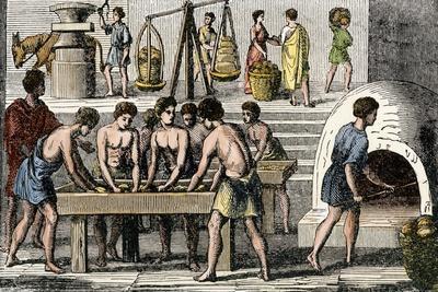 'Bakery of the Roman Empire: Bakers at Work in Ancient Rome. Colouring ...