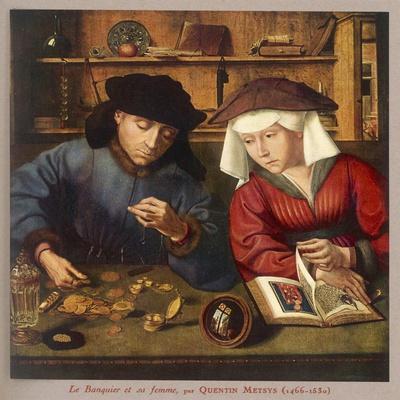 'Banker of the 16th Century with His Wife' Art Print - Quentin Matsys ...