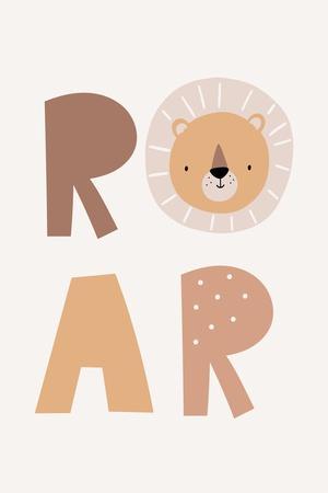 'Boho Roar Lettering' Art Print - Barkova Nadya | Art.com