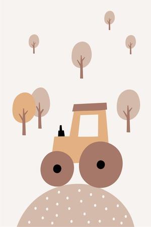 'Boho Tractor' Art Print - Barkova Nadya | Art.com