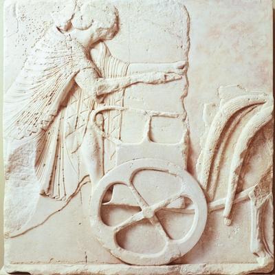 Bas-Relief from Athens, Greece, Detail Showing Wagon, 5th Century BC ...