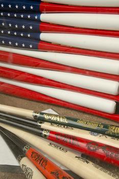 'Baseball Bats Made into a Us Flag, Cooperstown, New York, USA ...