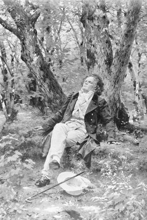 'Beethoven Lounging in the Forest' Giclee Print | Art.com