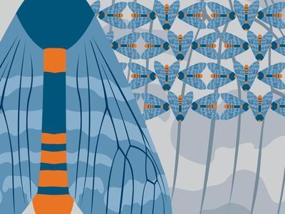 'Icelandic Blue Bees' Giclee Print - Belen Mena | Art.com