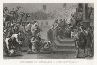 Belisarius Byzantine General Under Emperor Justinian I Triumphantly ...
