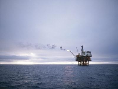 'Berylfield Oil Drilling Rigs in the North Sea, Europe' Photographic ...