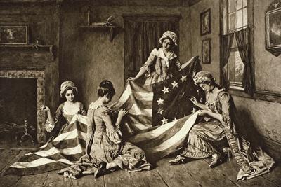 'Betsy Ross Sewing the First United States Flag' Giclee Print | Art.com
