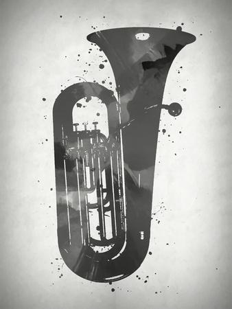 'Black and White Tuba' Art Print - Dan Sproul | Art.com