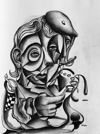 'Dreaming of Youth, C.2021 (Charcoal on Paper)' Giclee Print - Blake ...