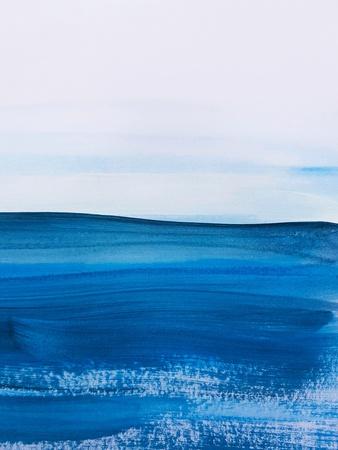 'Blue and White Abstract Art Painting Background. Painting Blue Sea ...