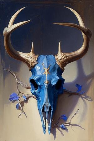 Deer Skull Painting