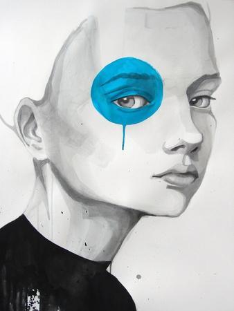 'Blue Dot' Art Print | Art.com