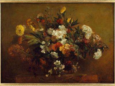 'Bouquet of Flowers. Painting by Eugene Delacroix (1798-1863), 19Th ...