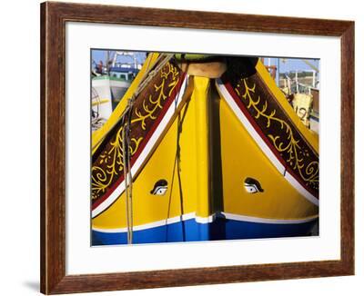 Bow of Traditional Maltese Luzzu Fishing Boat with the Eye of Osiris ...