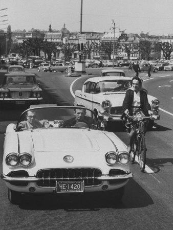 'Boxer Ingo Johansson in His Corvette' Premium Photographic Print | Art.com
