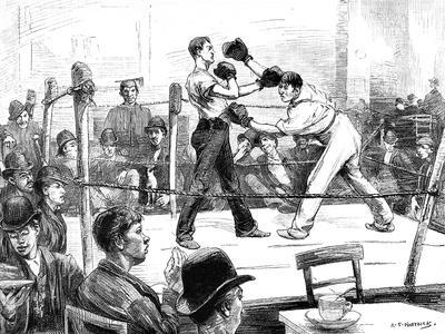 'Boxing Match at a Men's Club, London, 1889' Art Print | Art.com