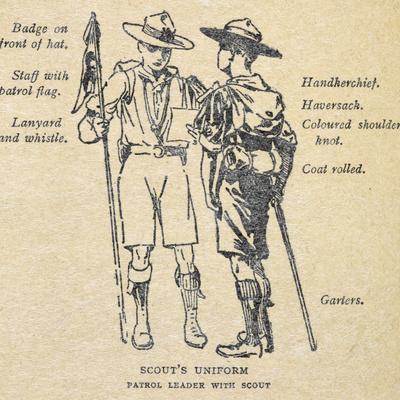 Boy Scouts uniform, patrol leader with scout Giclee Print | Art.com