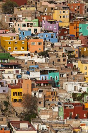 'Mexico, Guanajuato. Colorful Homes Rise Up the Hillside of This ...