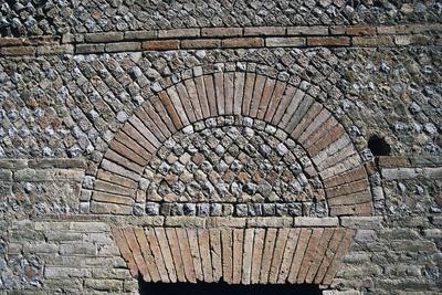 Brick Arch Above Window, Sacred Area of Roman Temples, Chieti, Abruzzo ...