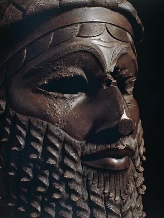 Bronze Head Depicting Akkian King, Perhaps Sargon, from Nineveh, Iraq ...