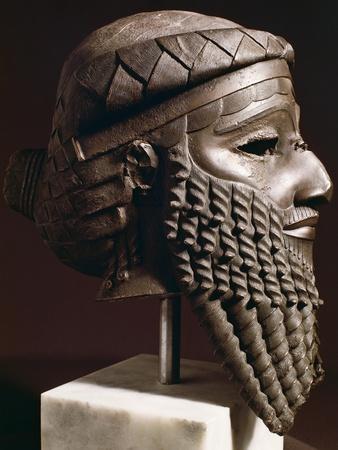 Bronze Head Possibly of King Sargon, from Nineveh, Iraq Giclee Print ...