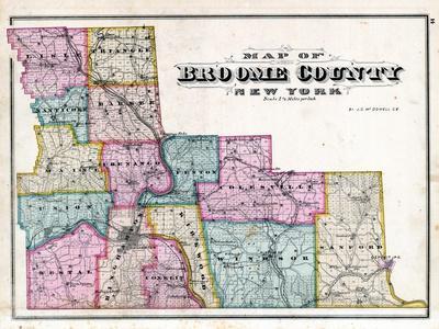 'Broome County Map' Giclee Print | Art.com