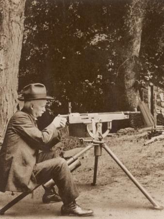 'Browning American Inventor John Moses Browning with One of His Machine ...