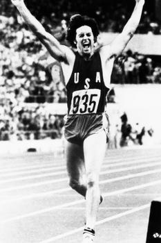 'Bruce Jenner Just after Crossing the Finish Line to Win the Decathlon ...