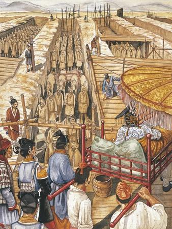 Building of the Mausoleum of Emperor Qin Shi Huang-Ti, 3rd Century BC ...