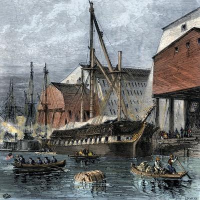 'Busy US Navy-Yard in Philadelphia, 1870s' Giclee Print | Art.com