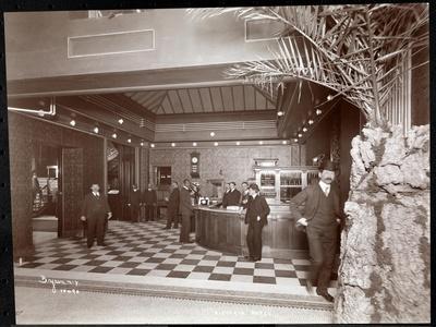 'The Lobby and Registration Desk at the Hotel Victoria, 1900 or 1901 ...