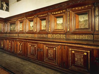 Cabinets in Old Sacristy with Paintings Depicting Scenes from Old ...