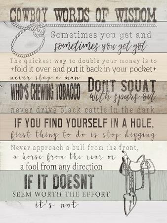 'Cowboy Words of Wisdom' Art Print - CAD Designs | Art.com