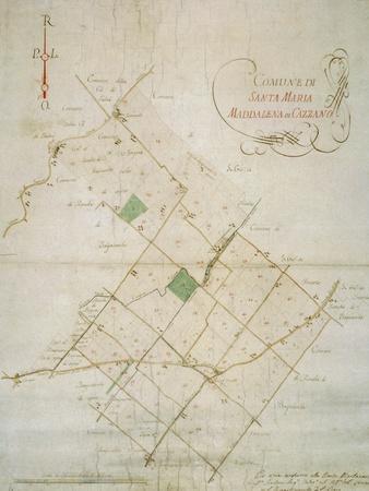 Cadastral Map of Area of Cazzano Between Budrio and Manerbio ...