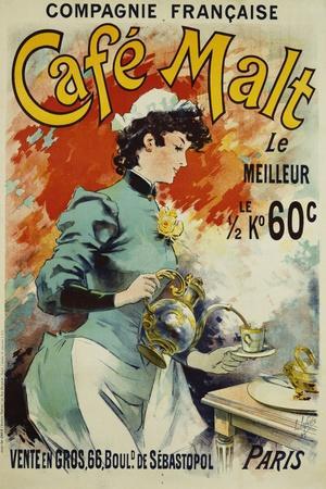 'Cafe Malt Poster by Lucien Lefevre' Giclee Print | Art.com