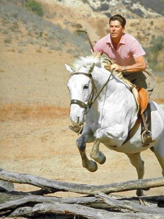 'California Governor Candidate Ronald Reagan Riding Horse at Home on ...