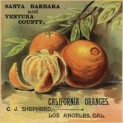 'California Oranges Brand - Los Angeles, California - Citrus Crate ...