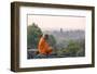 'Cambodia, Siem Reap, Angkor Wat Complex. Monk Meditating with Angor ...