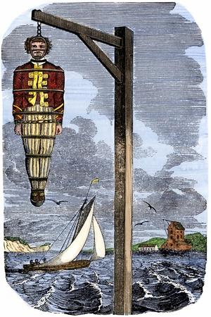 'Captain Kidd in Chains, Executed for Piracy in England, 1701' Giclee ...