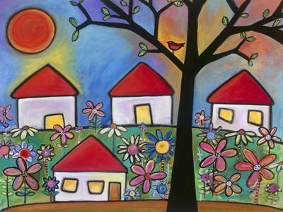 'Red Roof Houses' Giclee Print - Carla Bank | Art.com