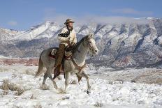 'Cowboy Leading and Stroking His Horse, Flitner Ranch, Shell, Wyoming ...