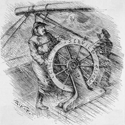 Cartoon of President Grover Cleveland on Ship Giclee Print | Art.com