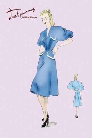 Casual Blue Dress Art Print | Art.com