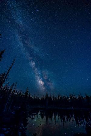 'Wyoming, Medicine Bow National Forest. Milky Way and shooting stars ...