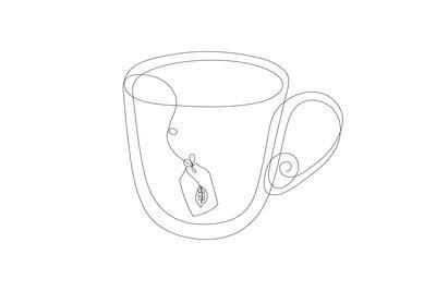 'Hot Tea, Hand Drawn Vector Doodle Illustration Collection, Line Art ...